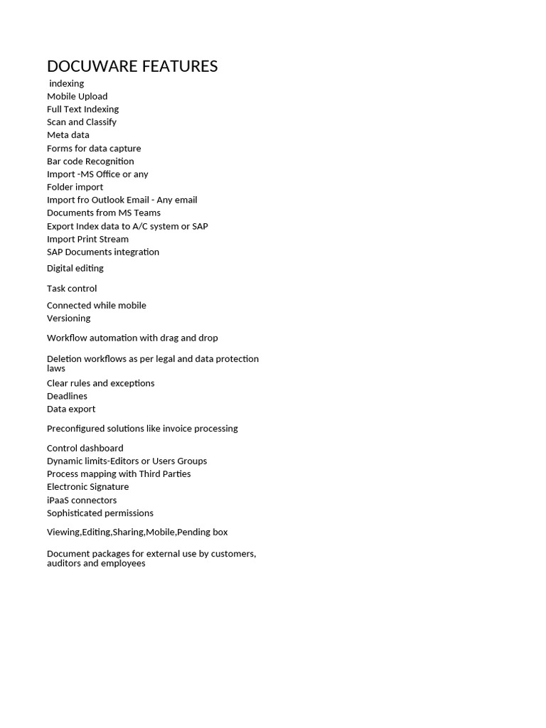 Docuware Features | PDF