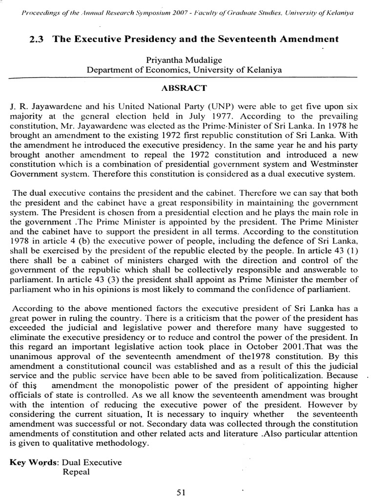 Executive Presidency & 17th Amendment Analysis | PDF | Accountability ...