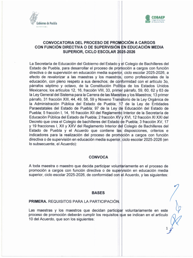 PVMS Convocatoria 2025-2026 COBAEP | PDF