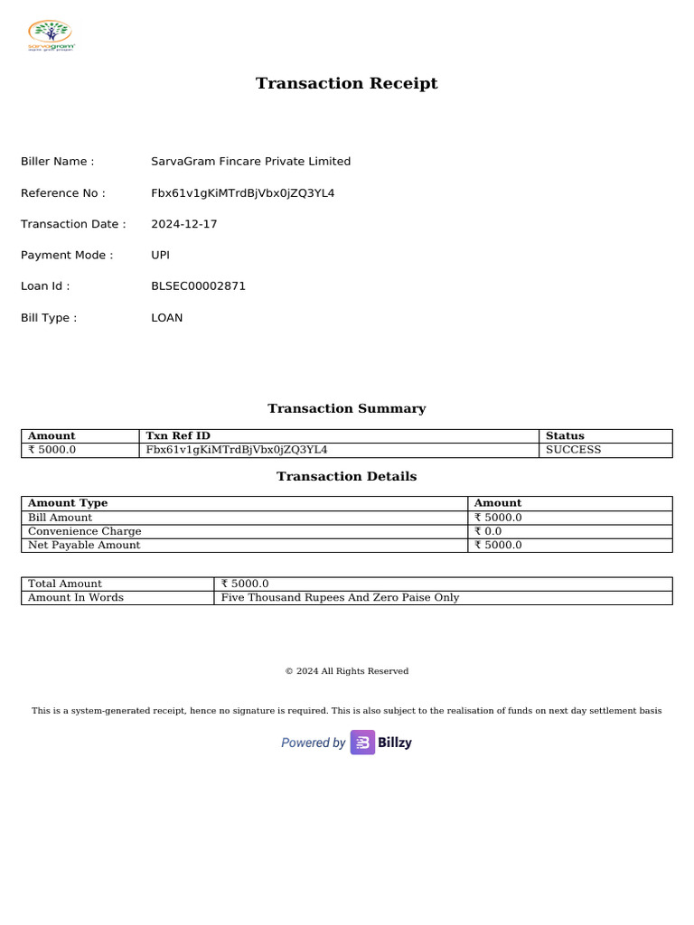 Transaction Receipt | PDF