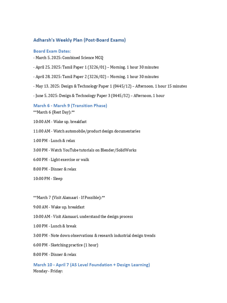 As Level Timetable | PDF