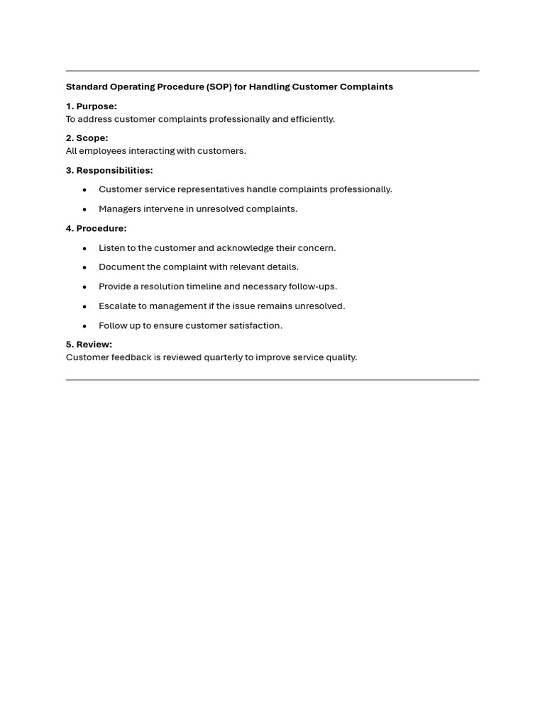 Standard Operating Procedure 2 | PDF