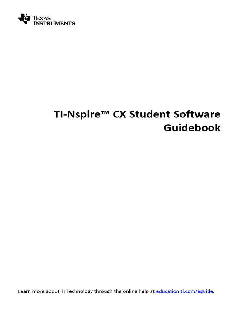 TI-Nspire CX SS Guidebook En | PDF | Spreadsheet | Computer File