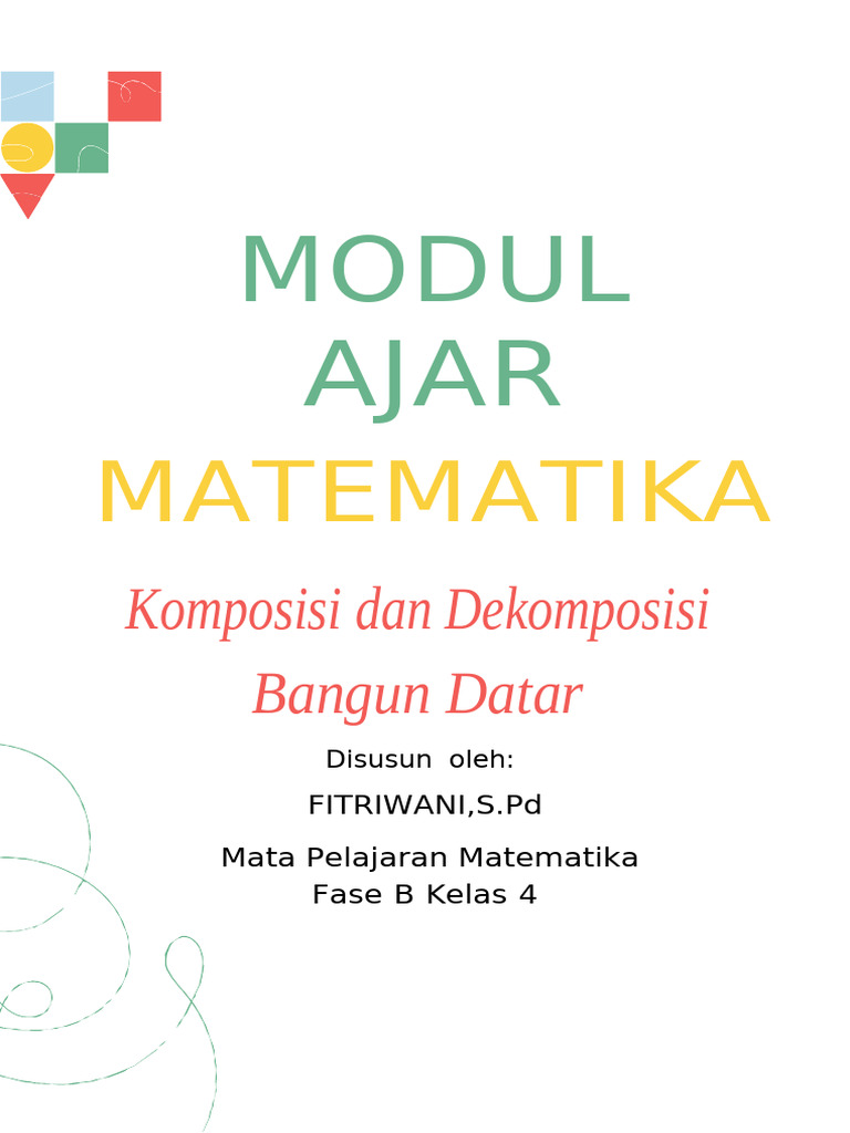 Modul Ajar Matematika Komposisi Bangun Datar | PDF
