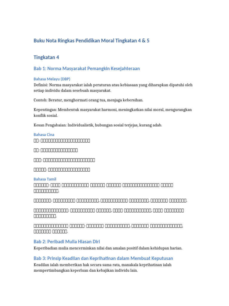 Buku Nota Pendidikan Moral Lengkap | PDF
