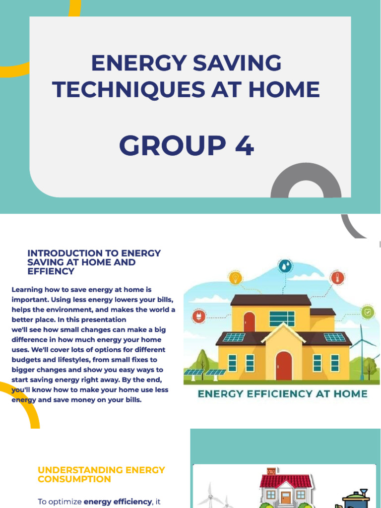 Home Energy Saving Techniques | PDF | Energy Conservation | Efficient ...