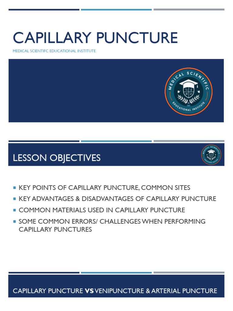 Capillary Puncture | PDF