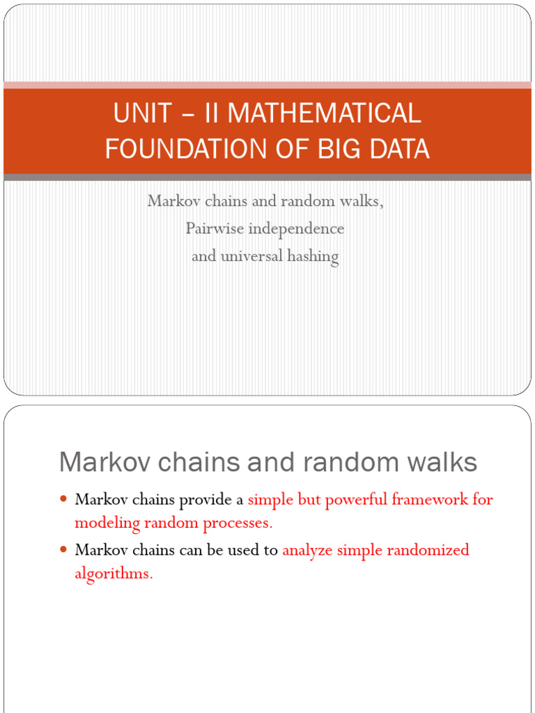 DSBD Unit-Ii 2 | PDF | Stochastic Process | Markov Chain