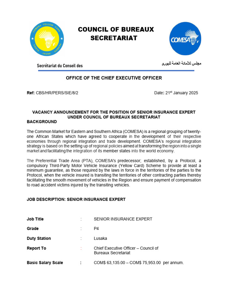 Senior Insurance Expert Vacancy | PDF | Business