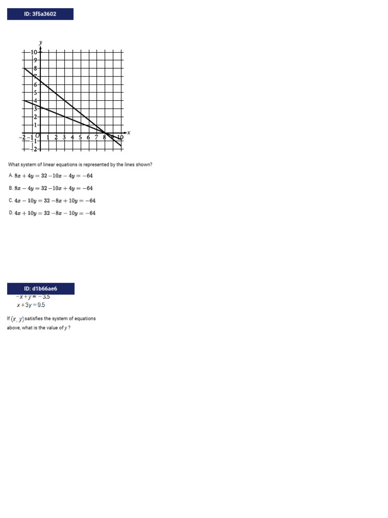 Algebra - Systems of Two Linear Equations in Two Variables | PDF ...