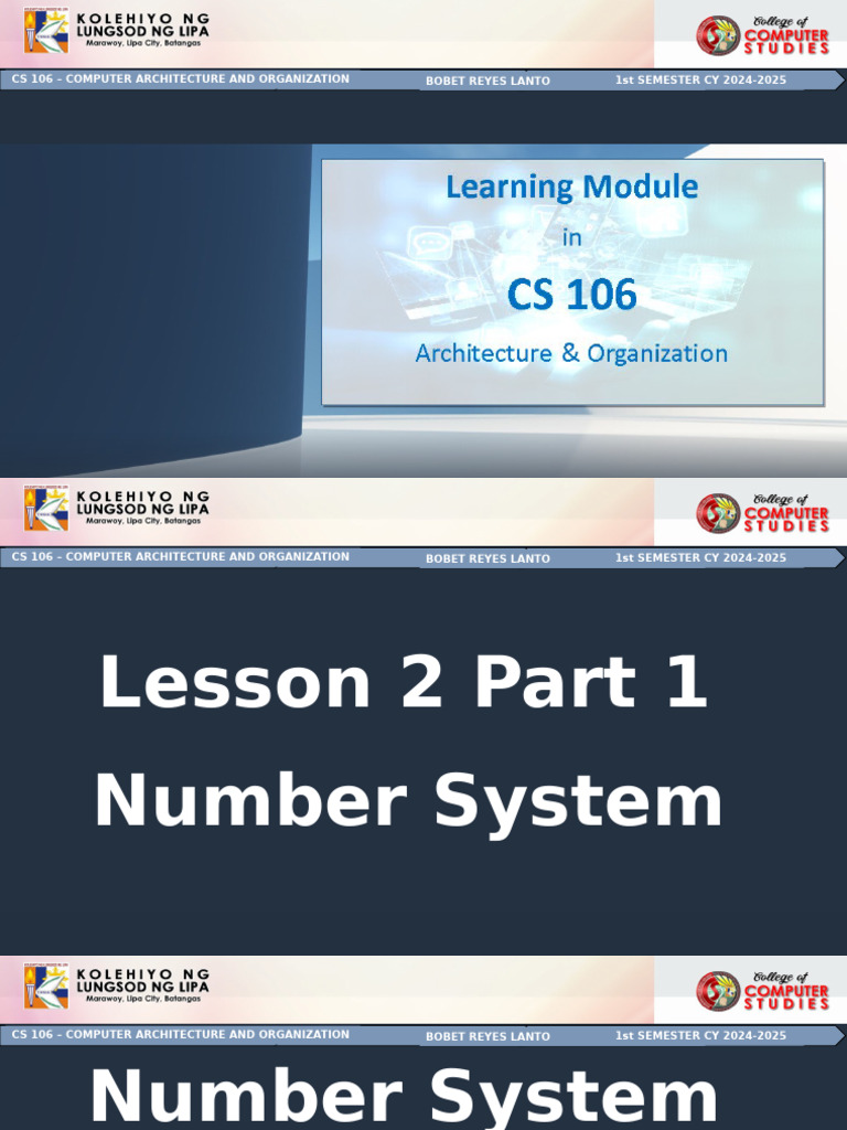 Number Systems for CS Students | PDF | Mathematical Notation | Numbers