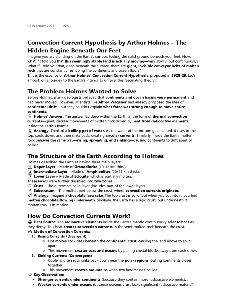 Convection Current Hypothesis by Arthur Holmes - The Hidden Engine ...