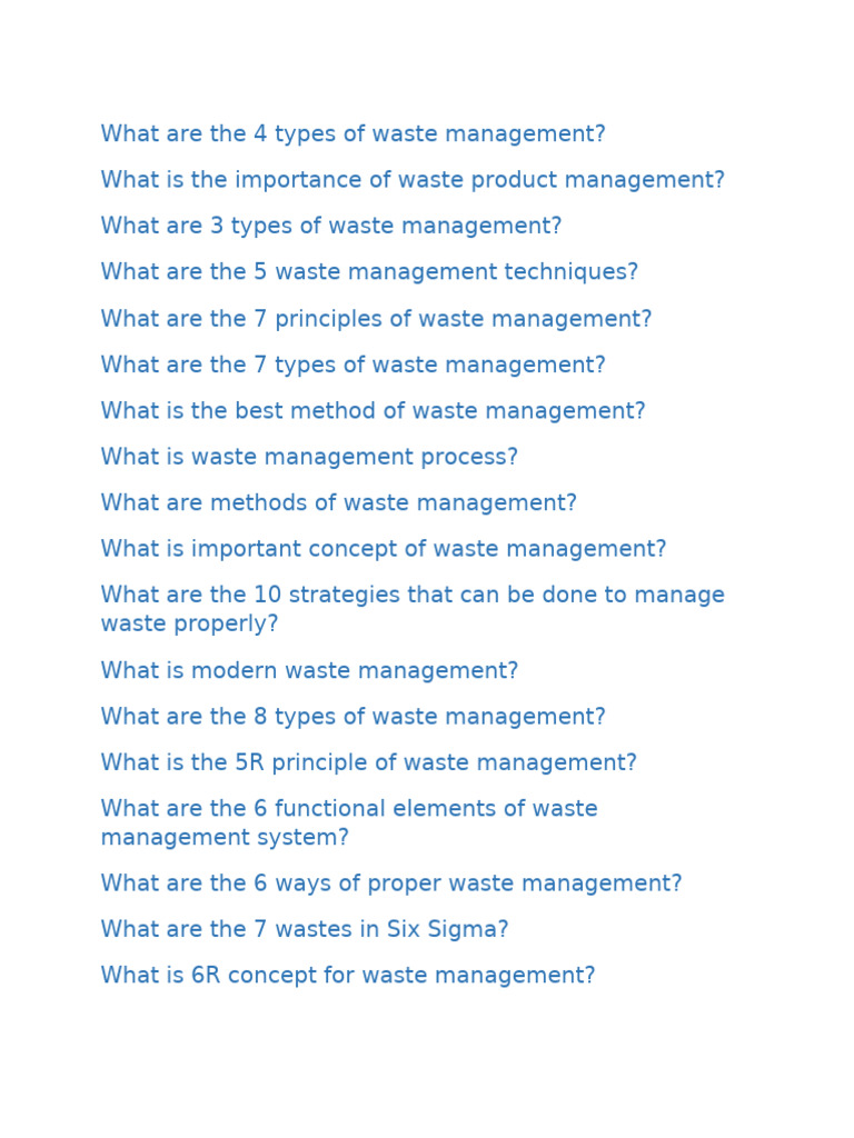 What are the 4 types of waste management | PDF