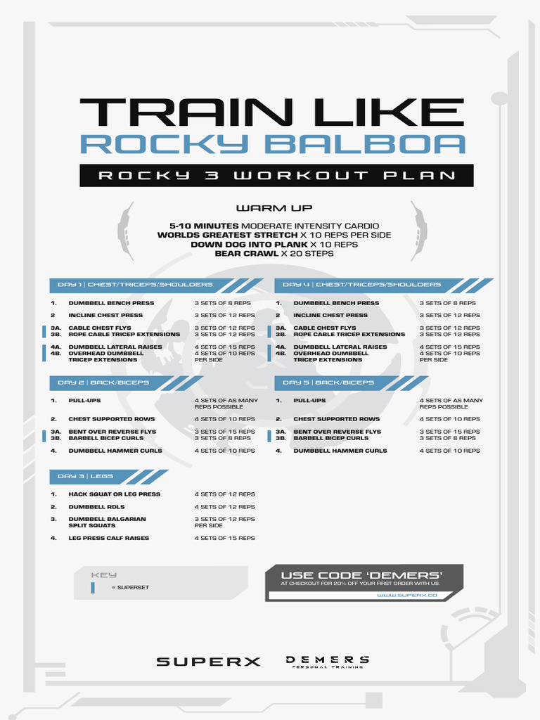 Sylvester Stallone Rocky 3 Workout Plan | PDF | Physical Exercise ...