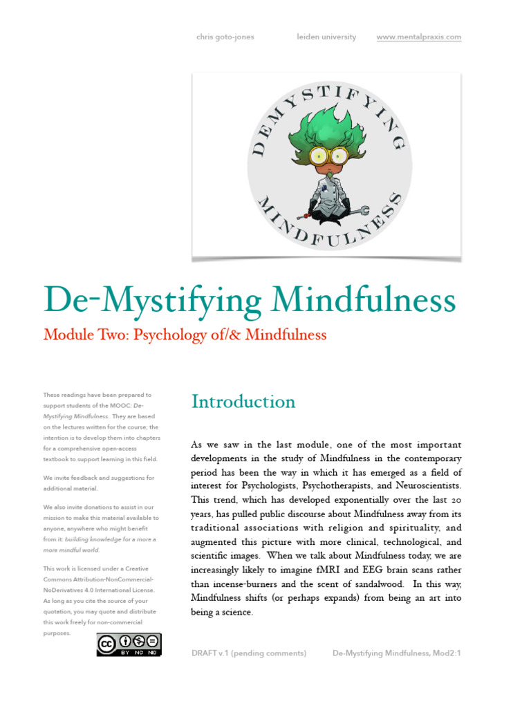 Science of Mindfulness Explained | PDF | Mindfulness | Sati (Buddhism)