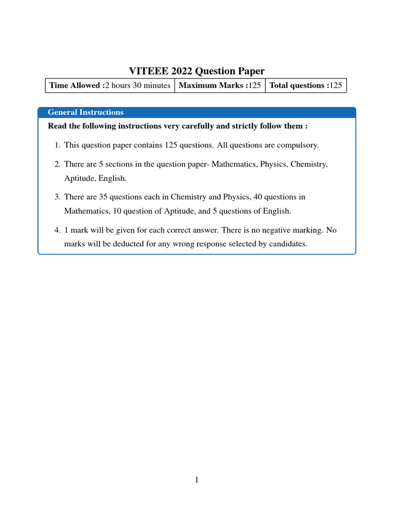 VITEEE_2022_3ddbf88c96b9f5273392e0b8b0536462 | PDF | Physical ...