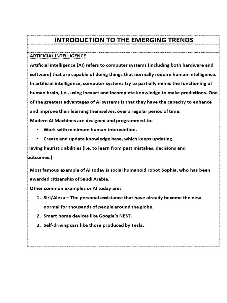 Emerging Trends 11-IP-NOTES-1 | PDF | Augmented Reality | Virtual Reality