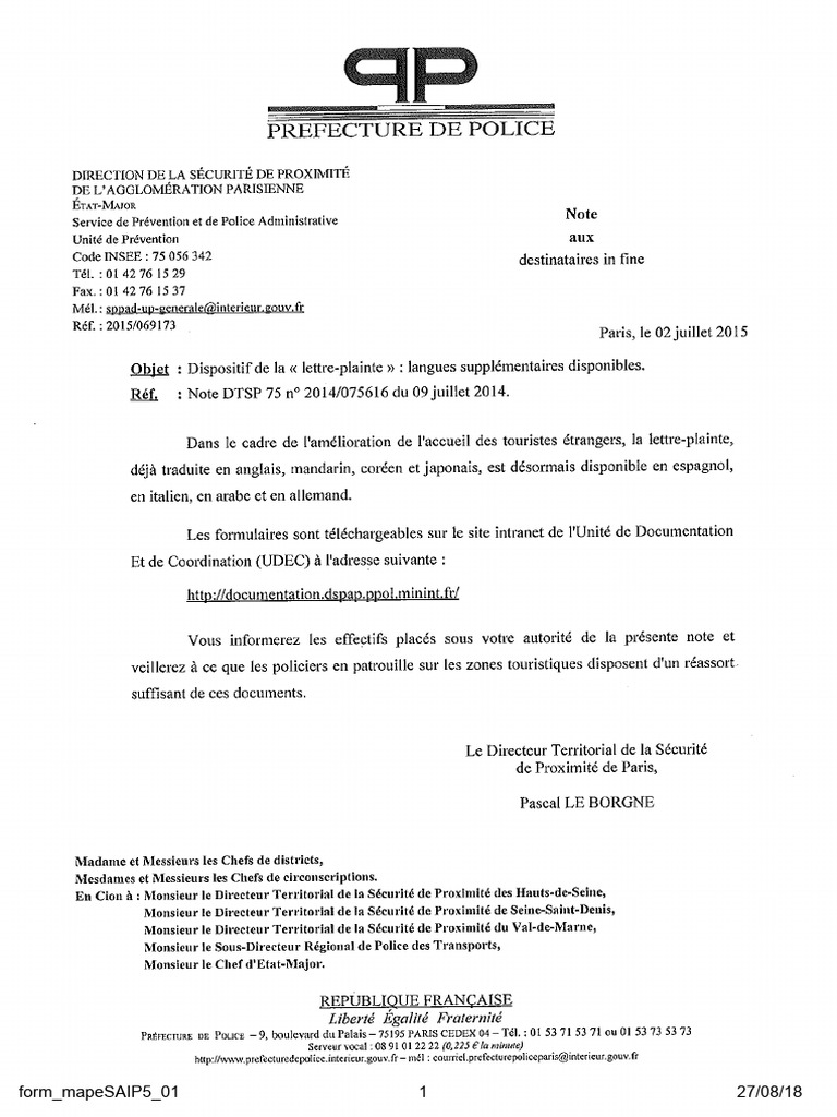 NotePP-La lettre plainte | PDF