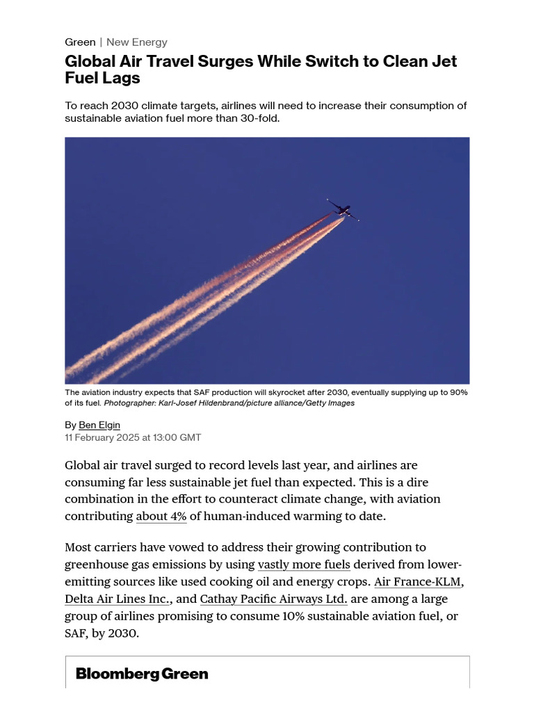 Airlines' Struggle with Sustainable Jet Fuel | PDF | Airlines | Climate Change Mitigation