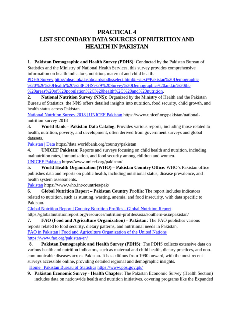 PRACTICAL 4 | PDF | Human Nutrition | Food Security