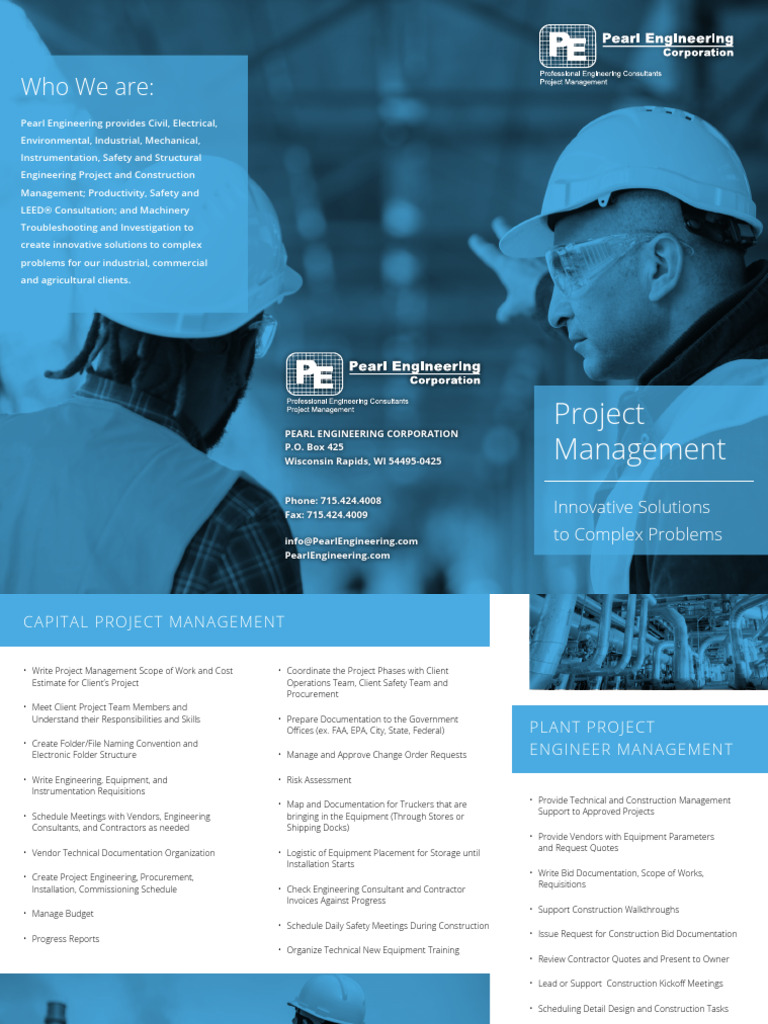 Pearl Engineering Project Management Brochure | PDF | Project ...