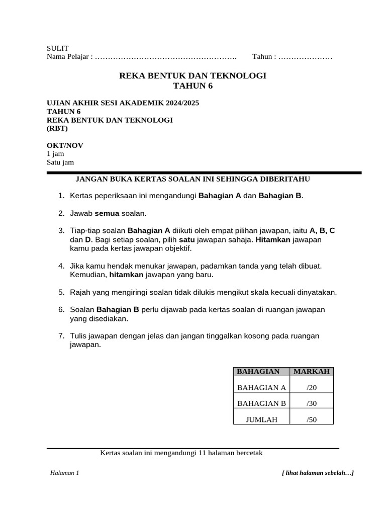 UASA RBT THN 6 print | PDF