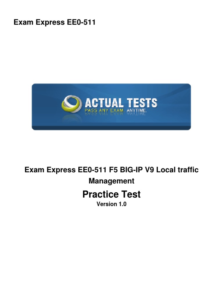 F5 Networks Certification Exams | PDF | Port (Computer Networking) | Load Balancing (Computing)