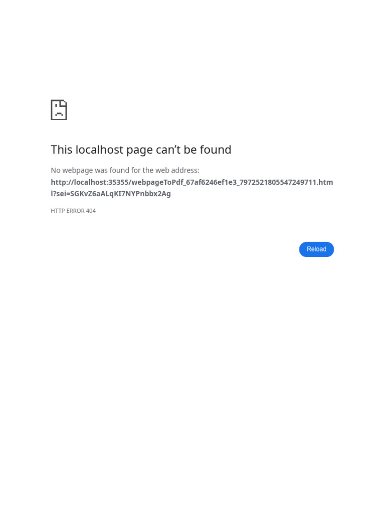 This Localhost Page Can't Be Found: No Webpage Was Found For The Web Address | PDF