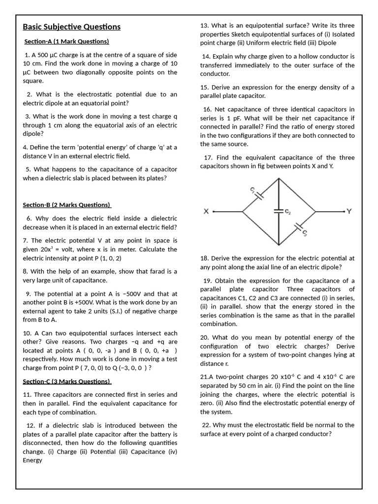 Electrostatics Potential-Dpp ( | PDF | Capacitance | Capacitor