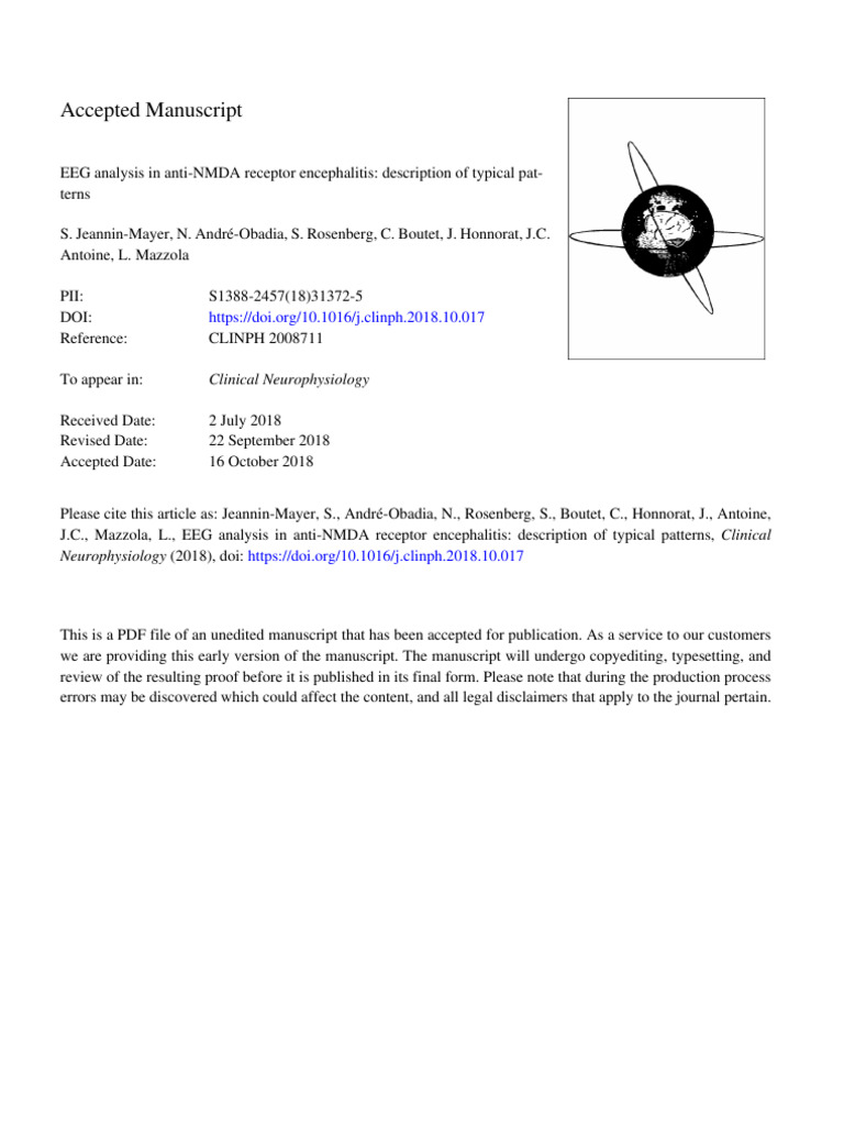 EEG analysis in anti-NMDA receptor encephalitis description of typical ... EEG analysis in anti-NMDA receptor encephalitis description of typical ...