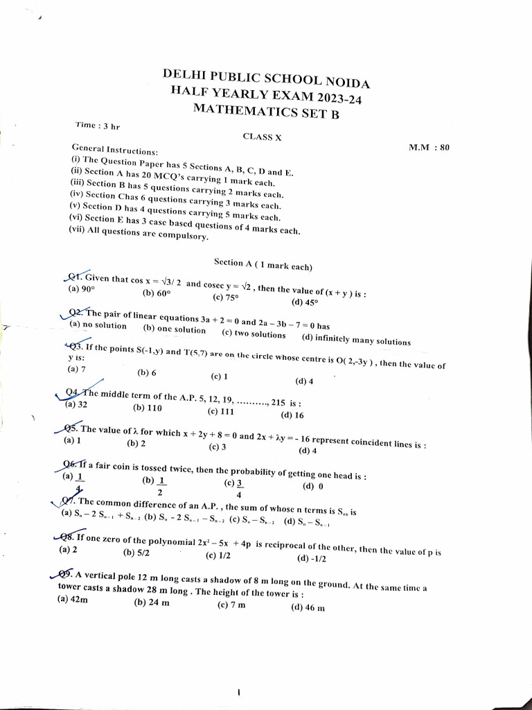 Mid term DPS 23-24 | PDF | Shape | Ratio