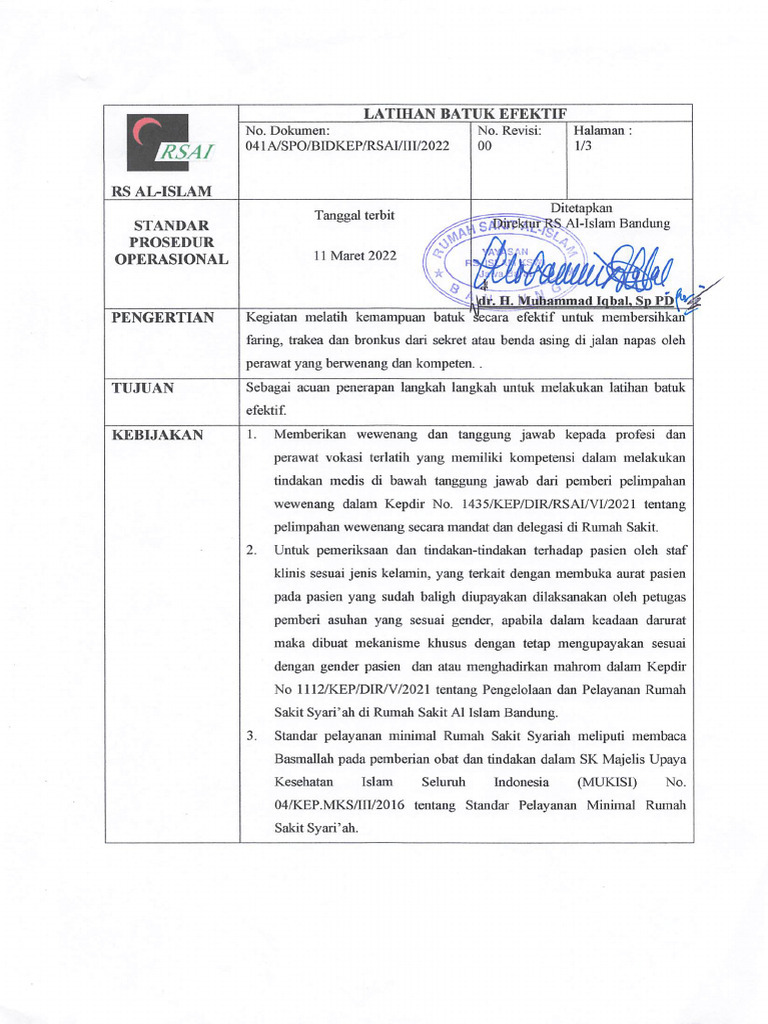 041A-spo latihan batuk efektif | PDF