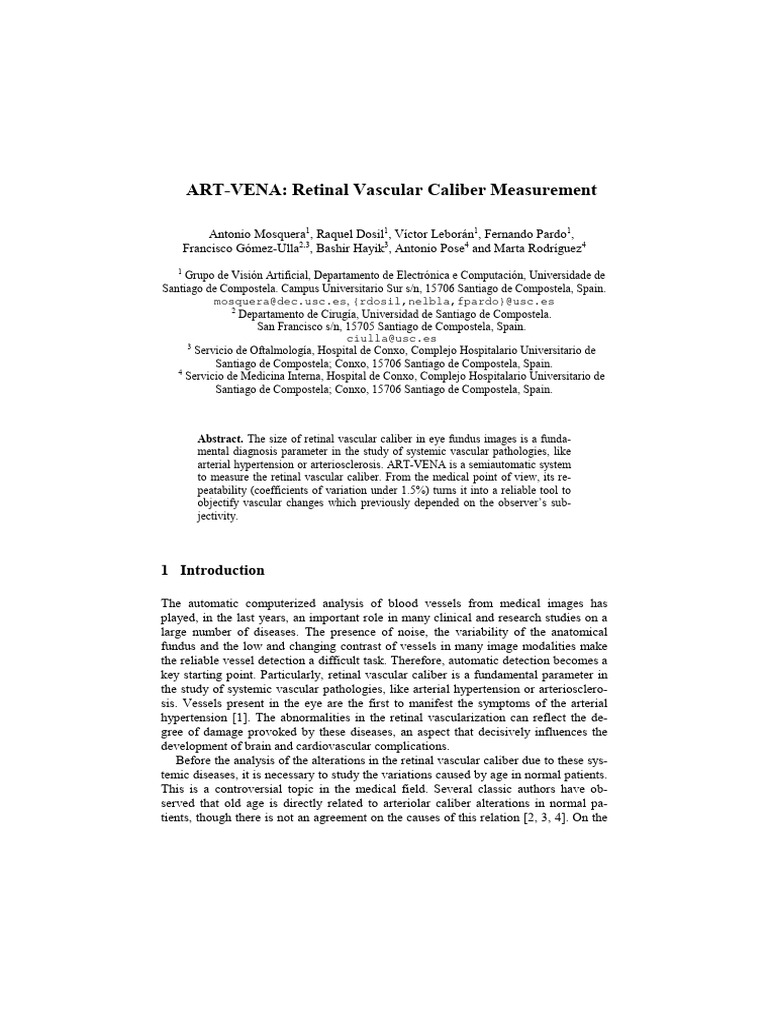 Retinal Vascular Caliber Measurement Tool | PDF | Retina | Blood Vessel