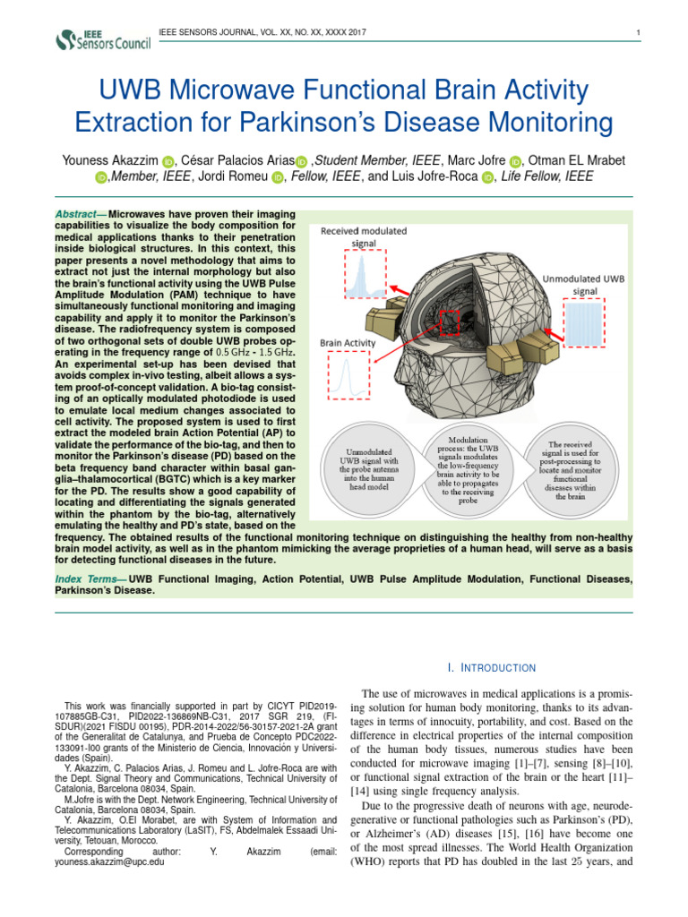 UWB Microwave Functional Brain Activity Extraction | PDF | Electrical ...