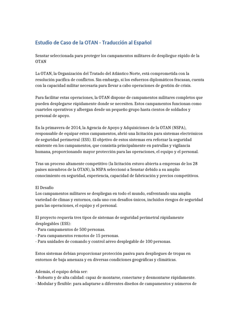 NATO_Case_Study_Traducido_ES | PDF | OTAN | Valores