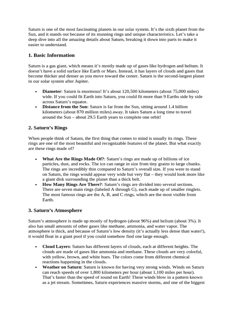 Saturn Pdf Saturn Planets