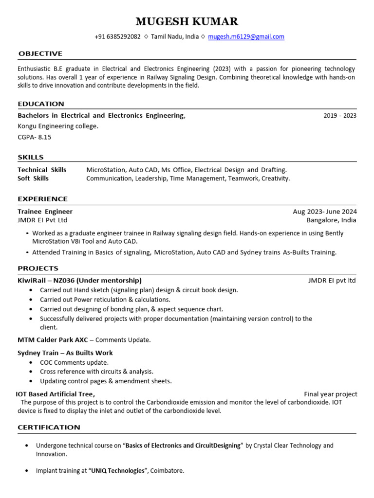mugesh kumar_Resume | PDF