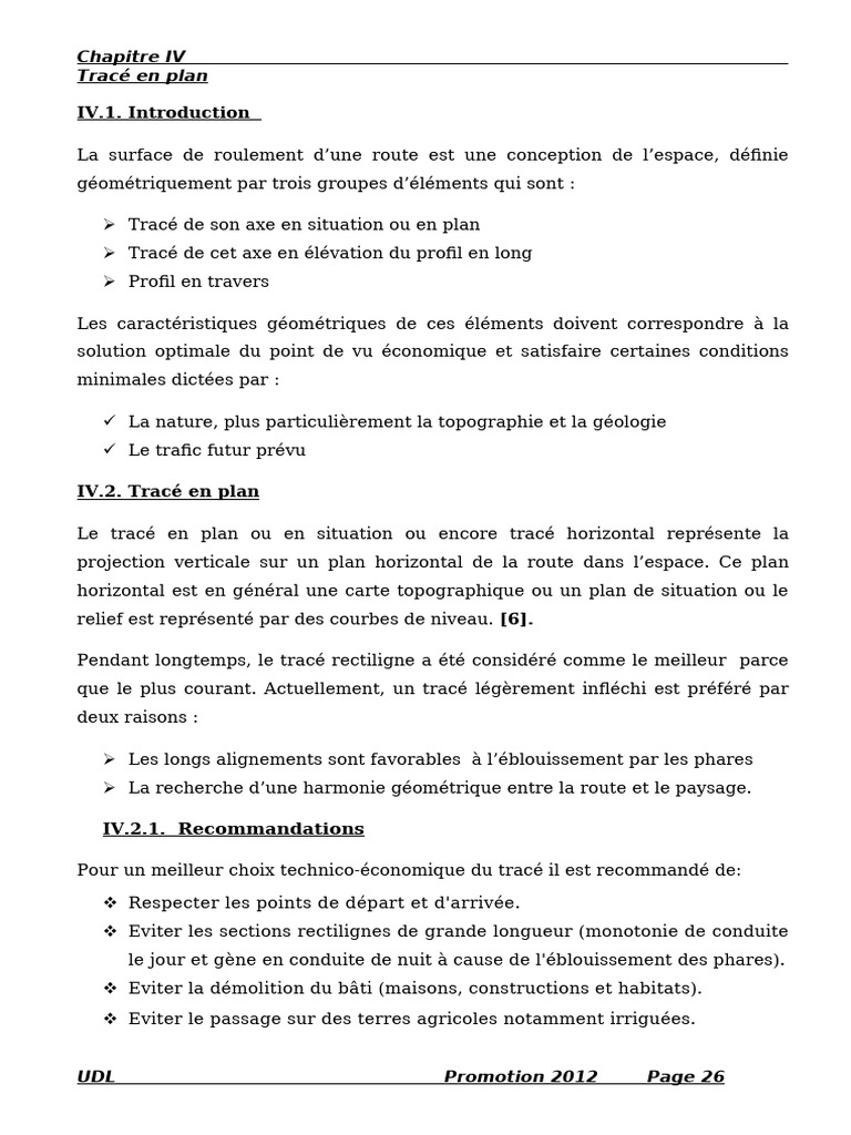 Tracé en plan : Conception routière optimale | PDF | Géométrie ...