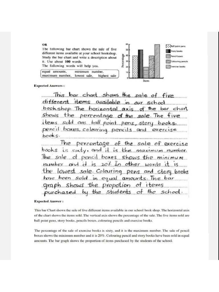 Bar Graph, Pie Chart Answers | PDF
