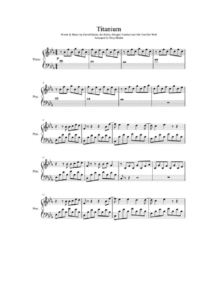 Titanium Piano Sheet | PDF