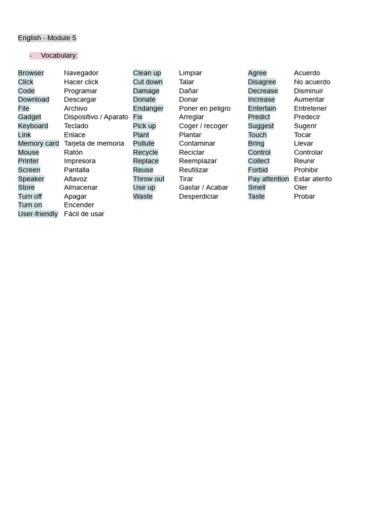 English - Module 5 | PDF