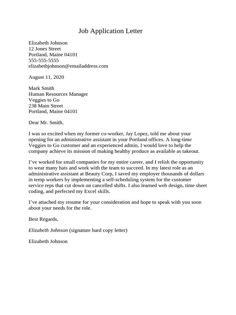 example job application | PDF