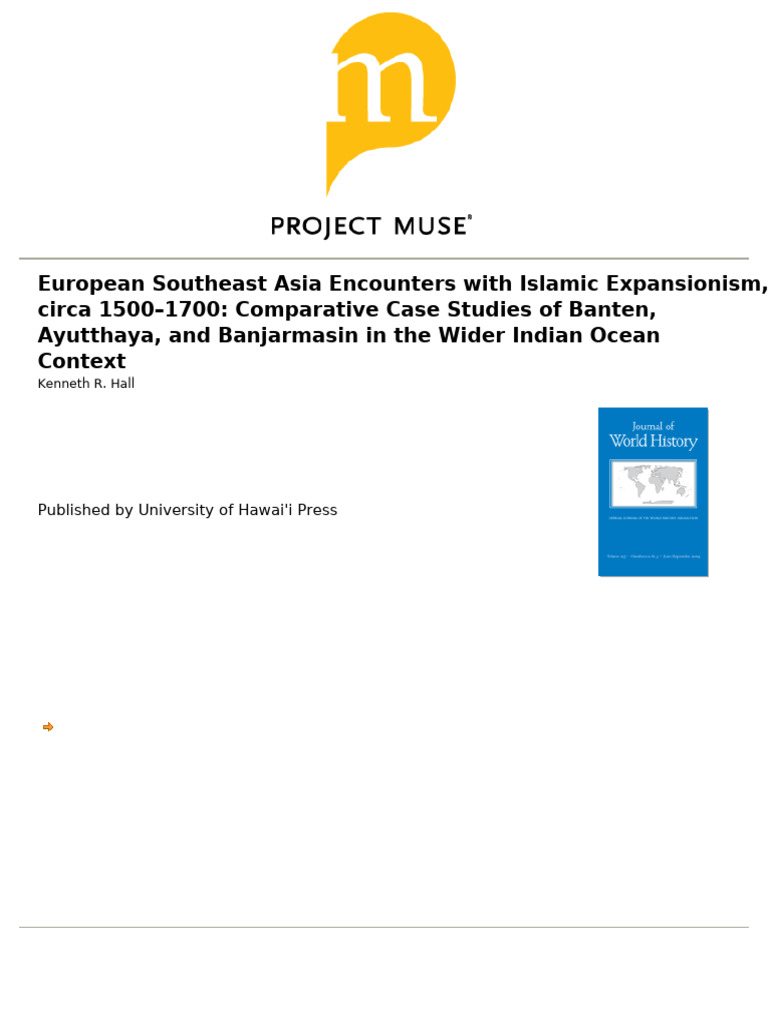 European Southeast Asia Encounters With Islamic Expansionism, Circa ...