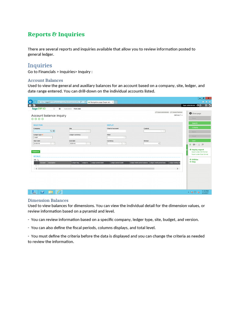 Sage X3 Reports | PDF | Computing | Software