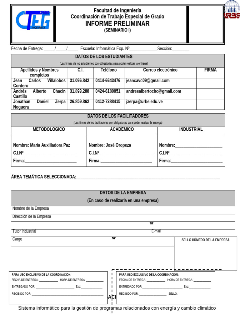 Informe Preliminar 1 Tesis | PDF | Datos | Informática