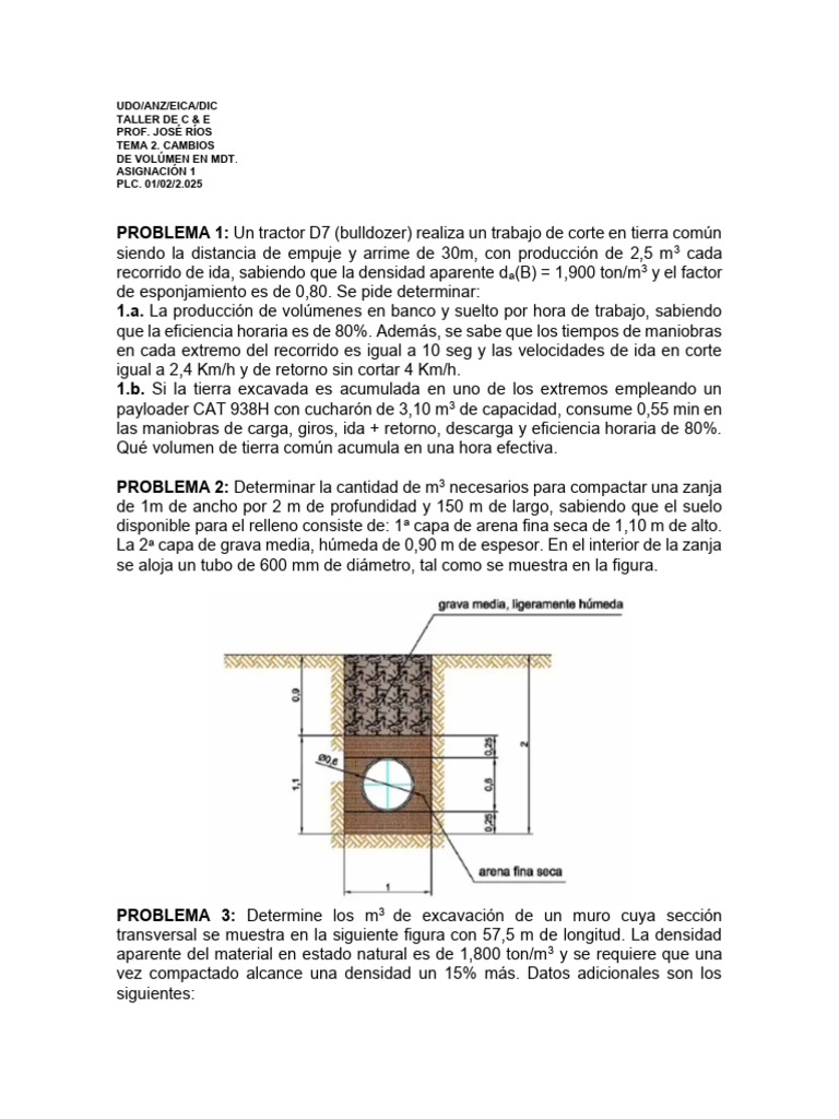 ASIGNACIÓN 1. CAMBIOS DE VOLUMEN EN MDT | PDF | Materiales naturales