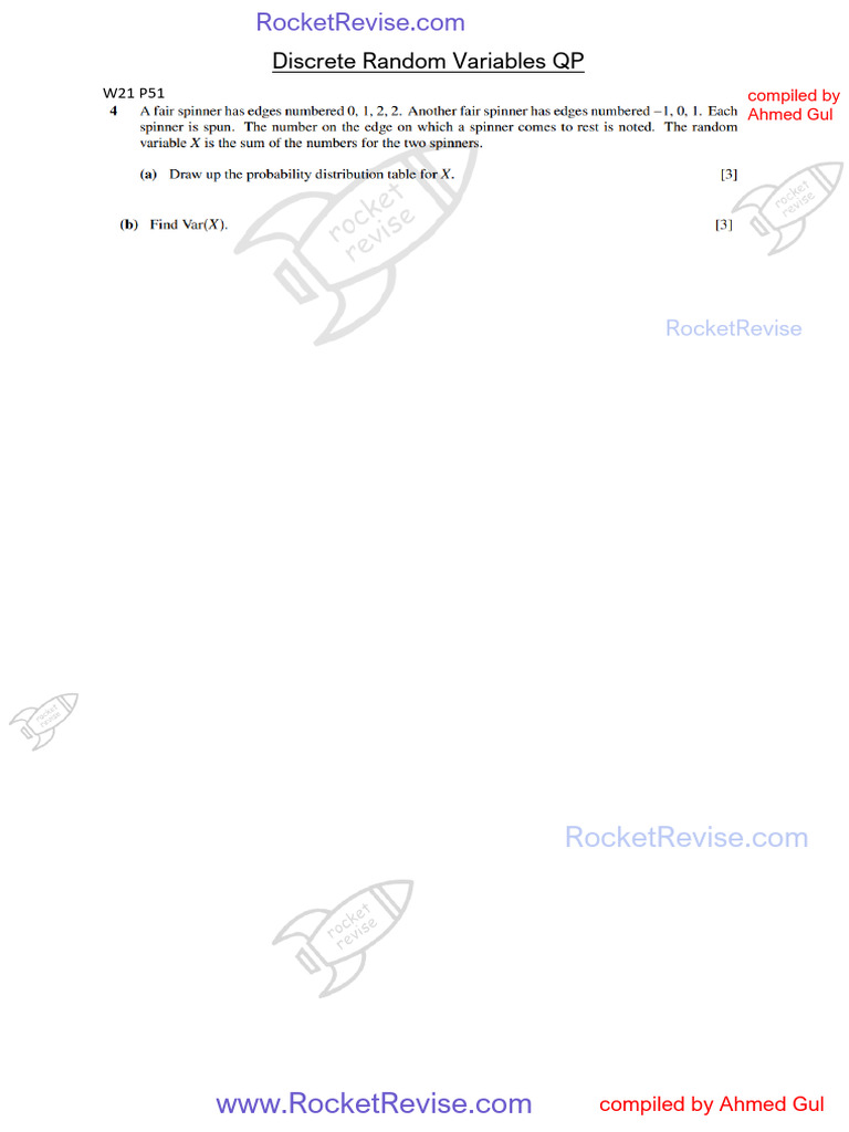 Discrete Random Variables Guide | PDF | Probability Theory ...