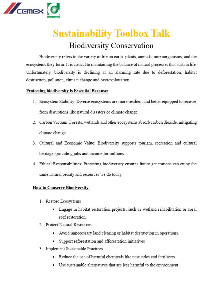 Biodiversity Conservation | PDF
