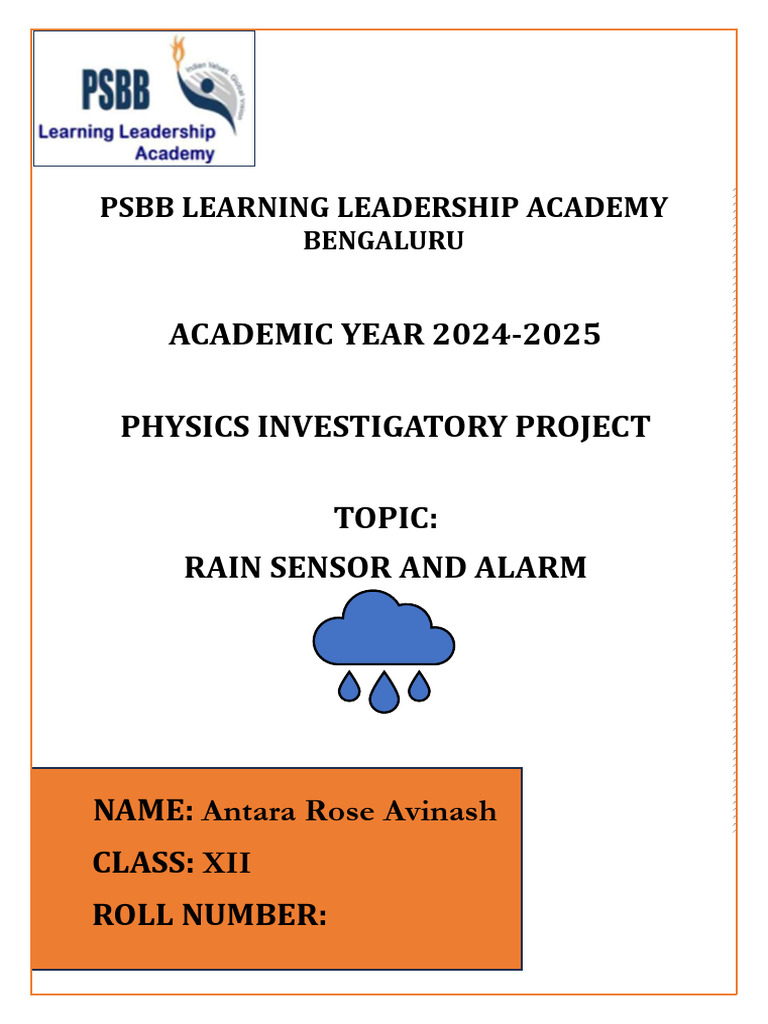 Physics Investigatory Rain Sensor | PDF | Rain | Light Emitting Diode