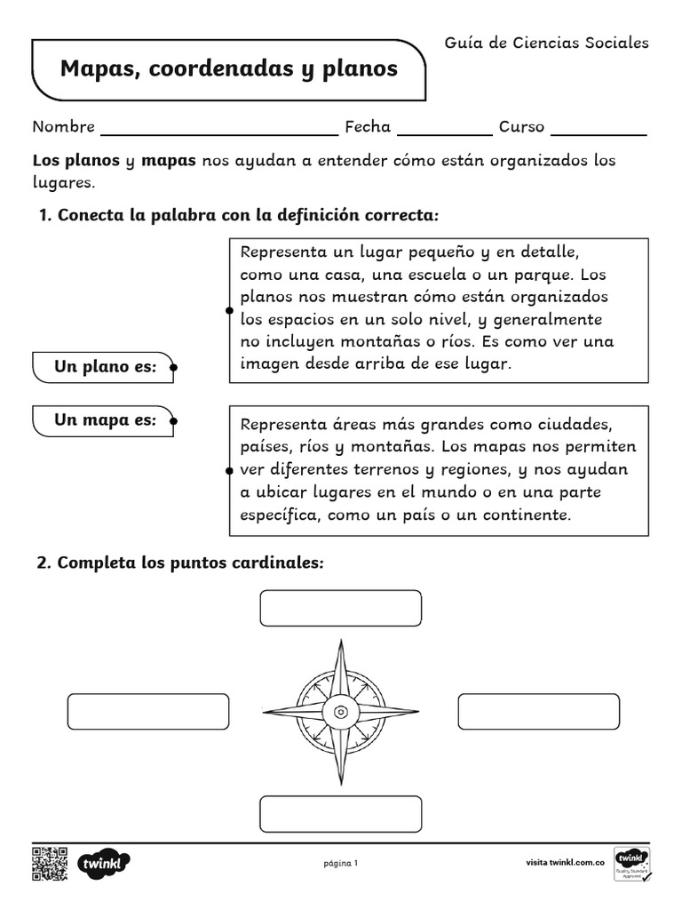 Mapas y Planos: Guía de Ciencias Sociales | PDF | Mapa